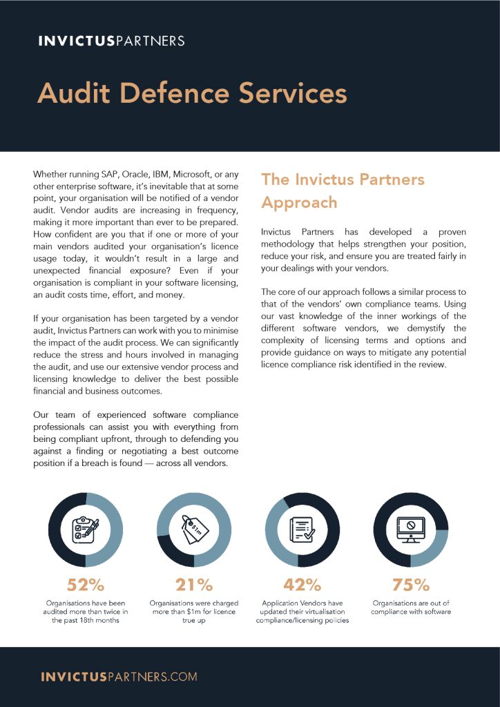 Software Licence Audit Defence - Invictus Partners