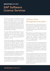 SAP Licence Management - Invictus Partners